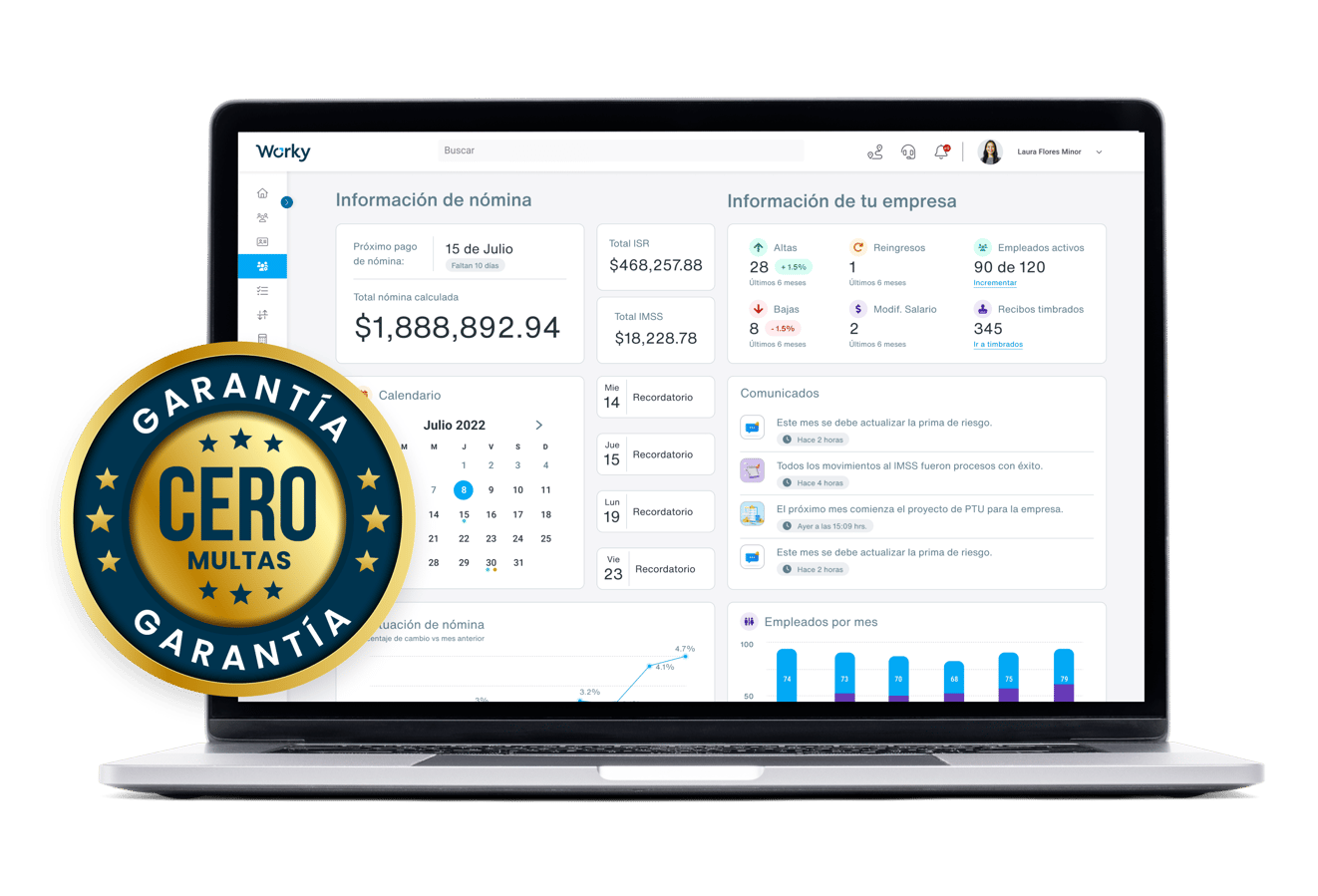 Plataforma de RH y Nómina de Worky para gestión eficiente